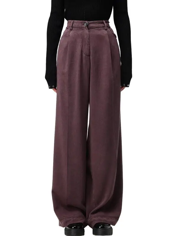 PT TORINO Wide Leg Trousers - Plum