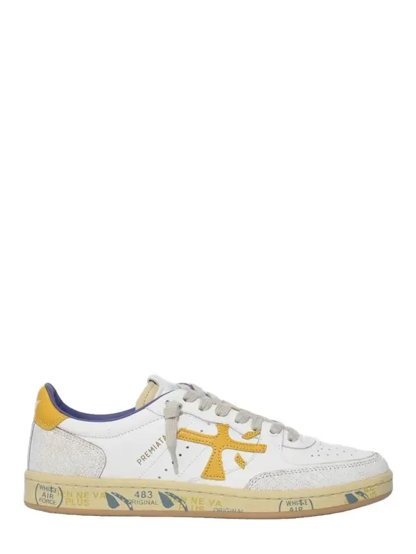 Premiata Clay Leather And Suede Sneakers - White 1