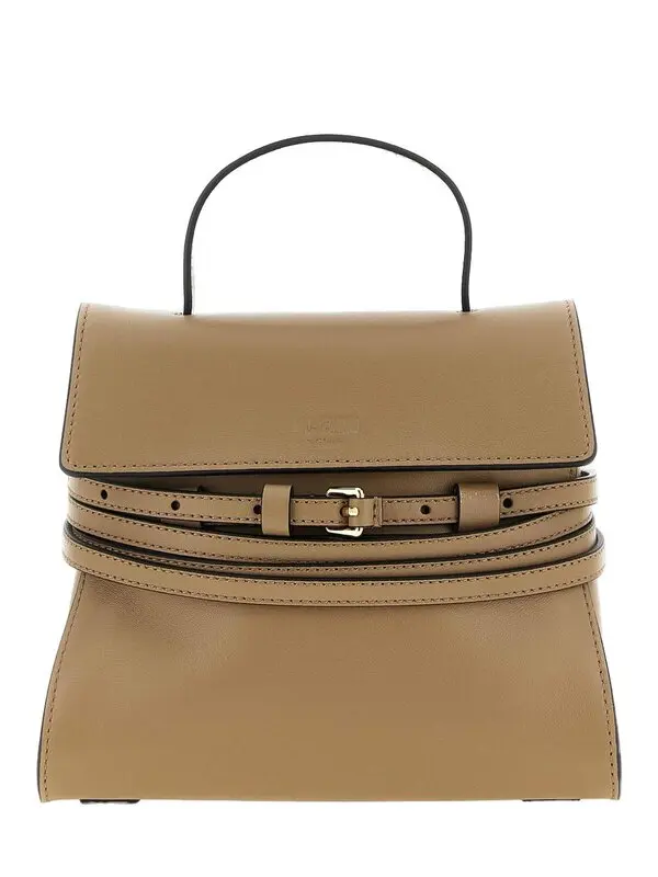 Moschino Leather Tie Detail Mini Handbag - Beige