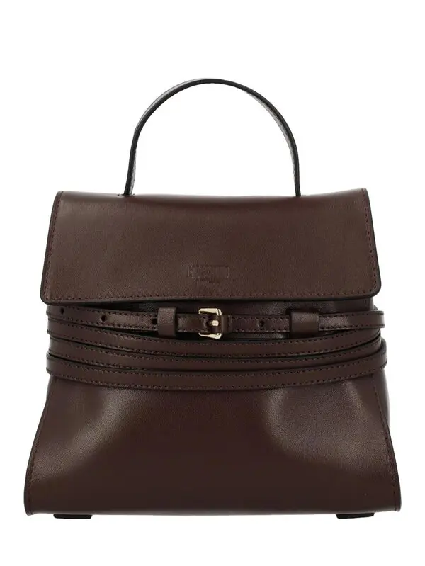 Moschino Leather Tie Detail Mini Handbag - Brown