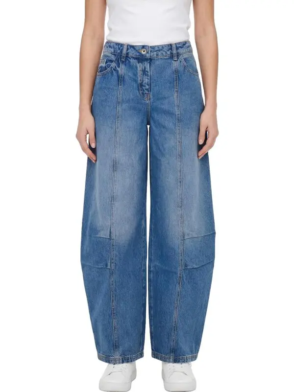 Patrizia Pepe Baggy Denim Trousers - Blue