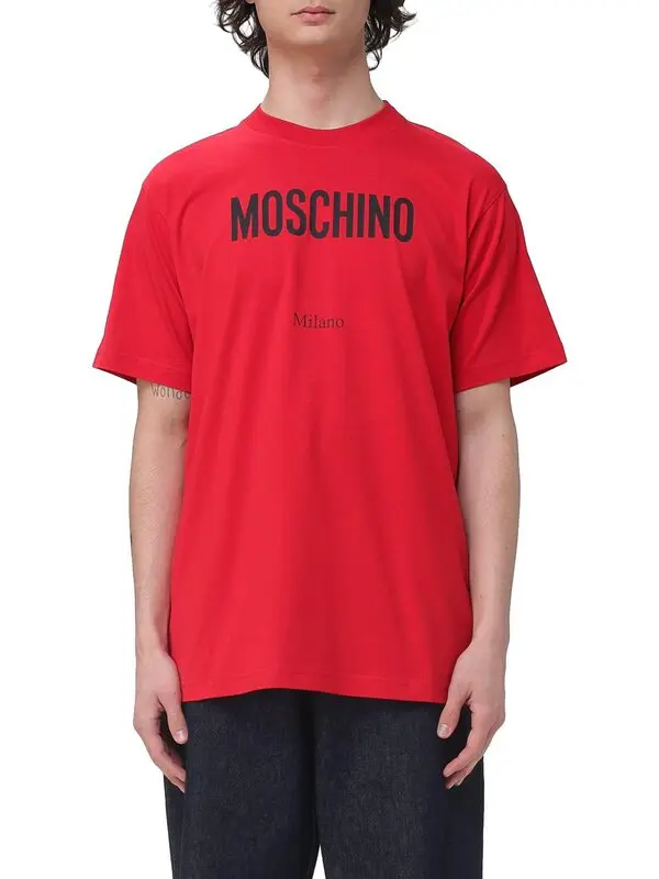 Moschino Cotton T-shirt With Logo - Red