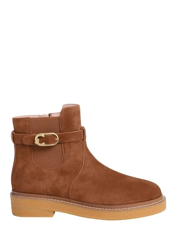 COCCINELLE Ankle Boots With Buckle Detail - Brown