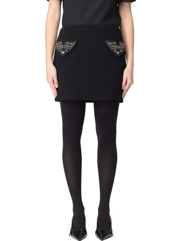 Versace Embellished Pocket Mini Skirt - Black