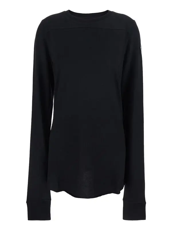 RICK OWENS + MONCLER Rick Owens X Moncler Long-sleeved Cotton T-shirt - Black