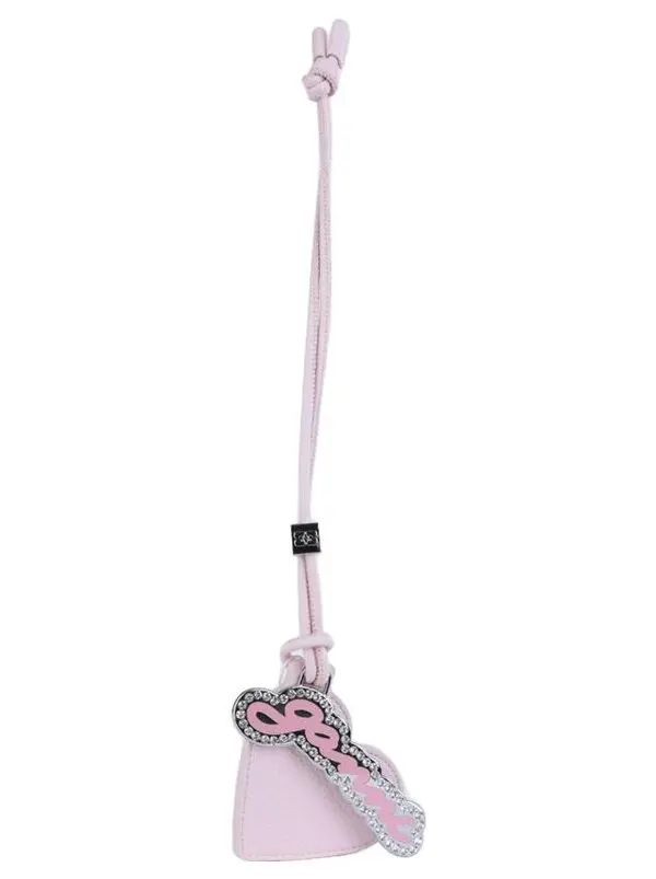 GANNI Faux Leather Heart Keychain - White