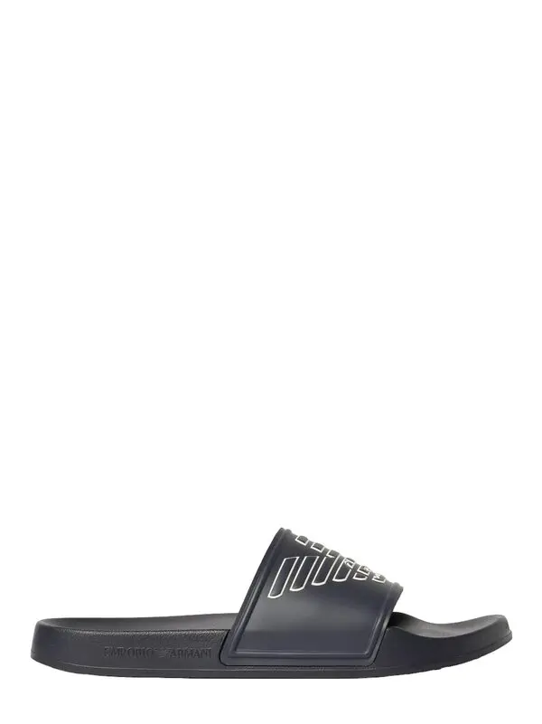Emporio Armani Slides With Logo Detailing - Navy