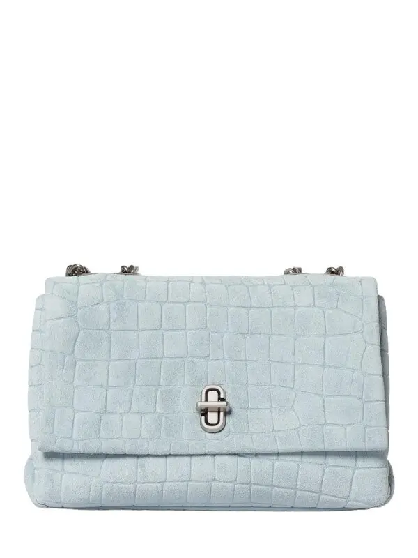 Marc Jacobs Dual Crocodile Print Suede Bag - Blue