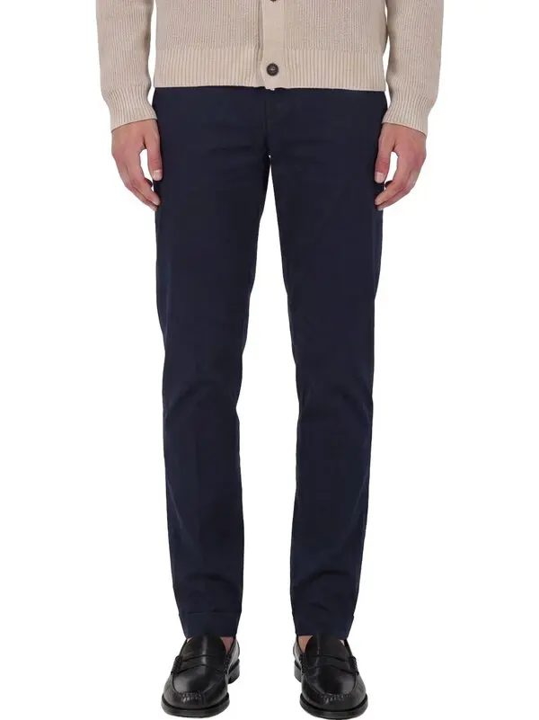 FAY Stretch Cotton Gabardine Chino Trousers - Blue