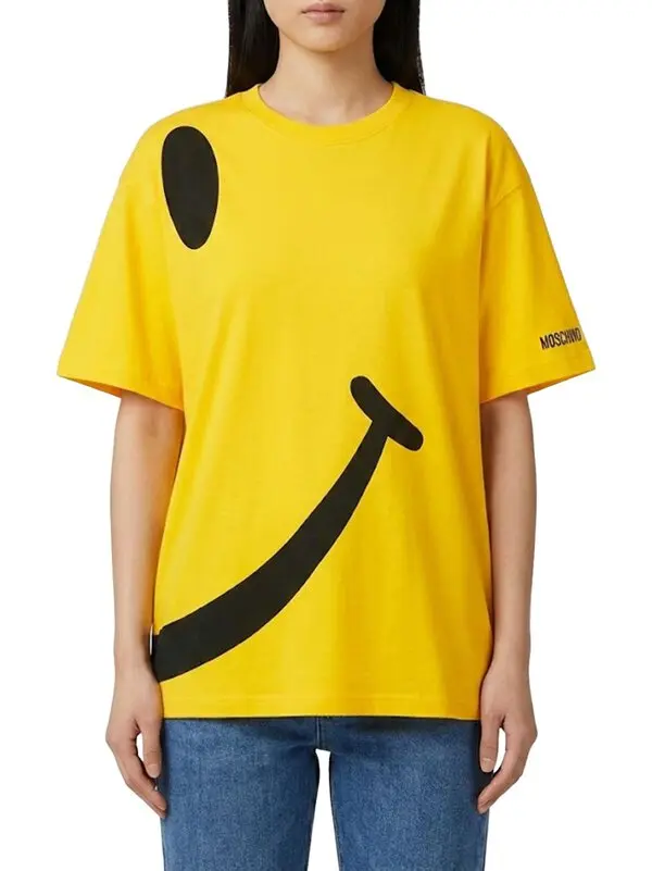 Moschino Printed Cotton T-shirt - Yellow