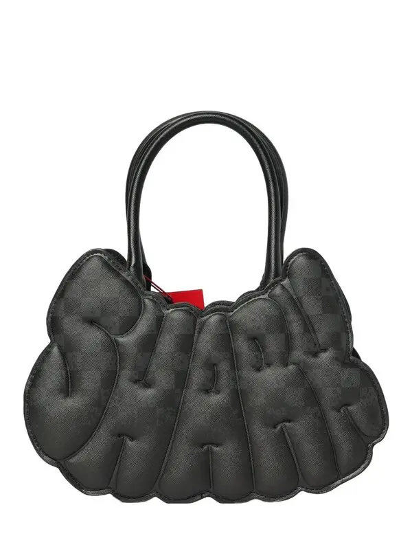 SPRAYGROUND Shark Bubble Letters Saffiano Synthetic Leather Bag - Black