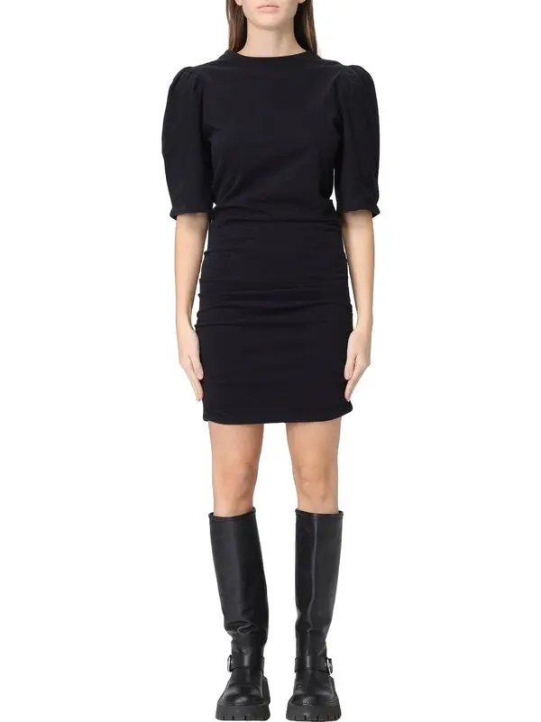 Isabel Marant Étoile Puff Sleeve Ruched Dress - Black