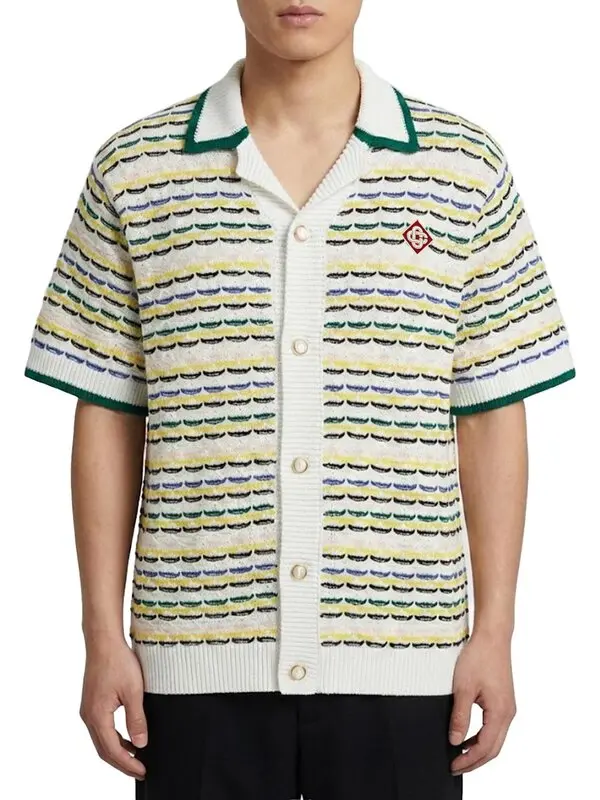Casablanca Crochet Cotton Shirt - Red