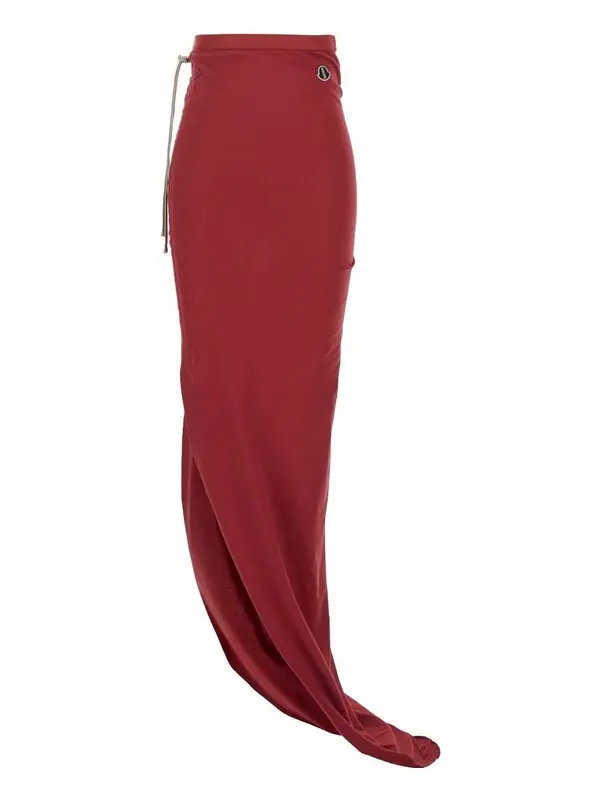 RICK OWENS + MONCLER Cotton Long Skirt Rick Owens - Red