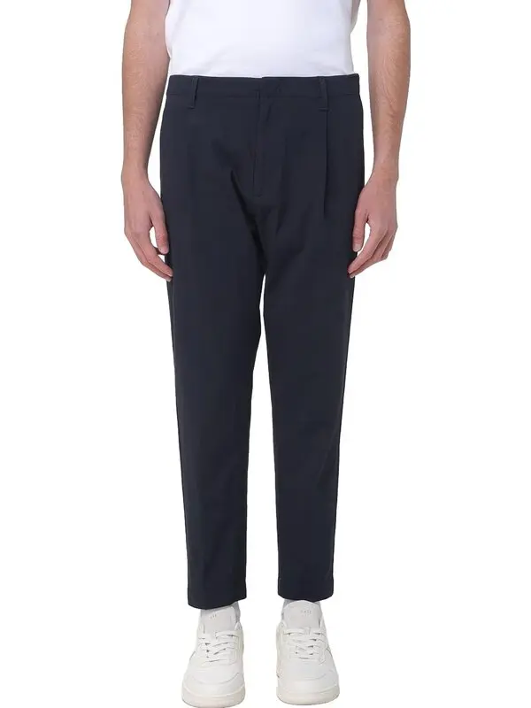 DONDUP Slim Fit Stretch Cotton Blend Trousers - Blue
