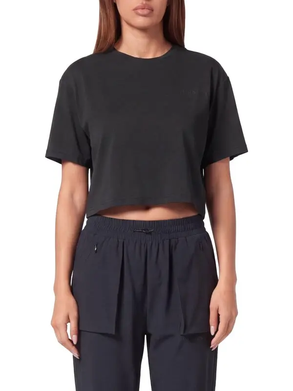 PLEIN SPORT Cropped Cotton T-shirt - Black