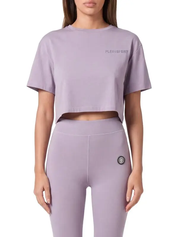 PLEIN SPORT Cropped Cotton T-shirt - Violet