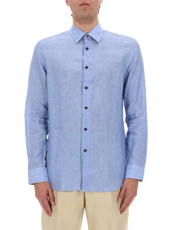Paul Smith Classic Linen Shirt - Blue