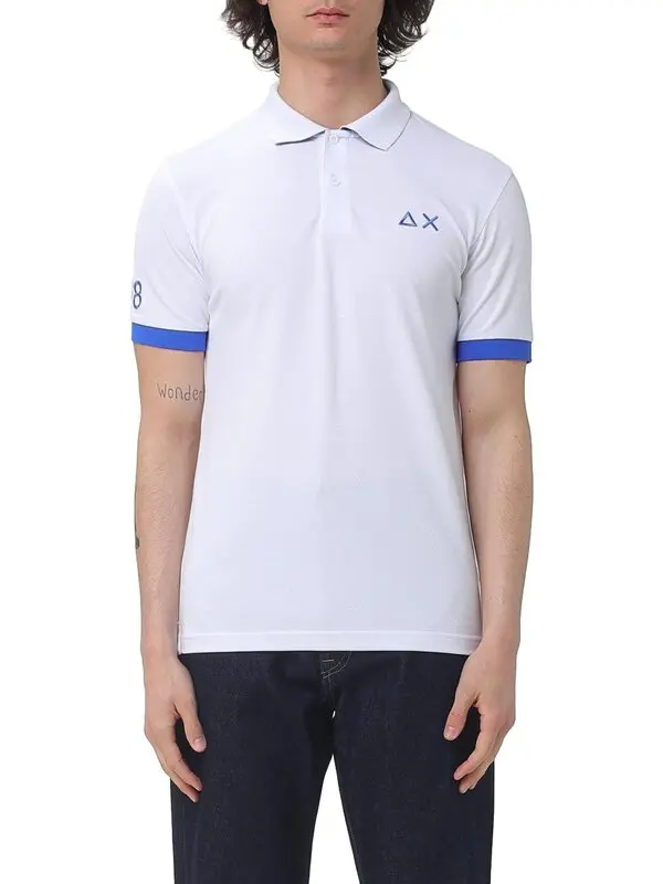 SUN 68 Cotton Polo Shirt - White