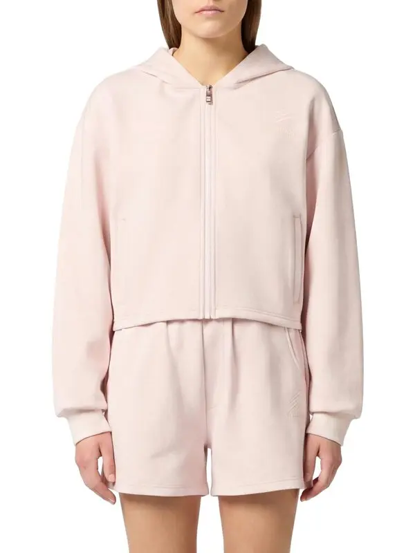 PLEIN SPORT Cotton Blend Zip-up Hoodie With Logo Detail - Fuchsia