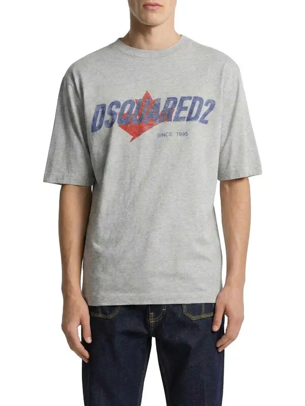 Dsquared2 Cotton T-shirt With Logo - Grey