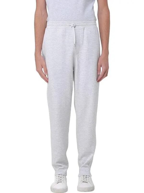 Brunello Cucinelli Wool And Silk Drawstring Jogging Trousers - Grey 1