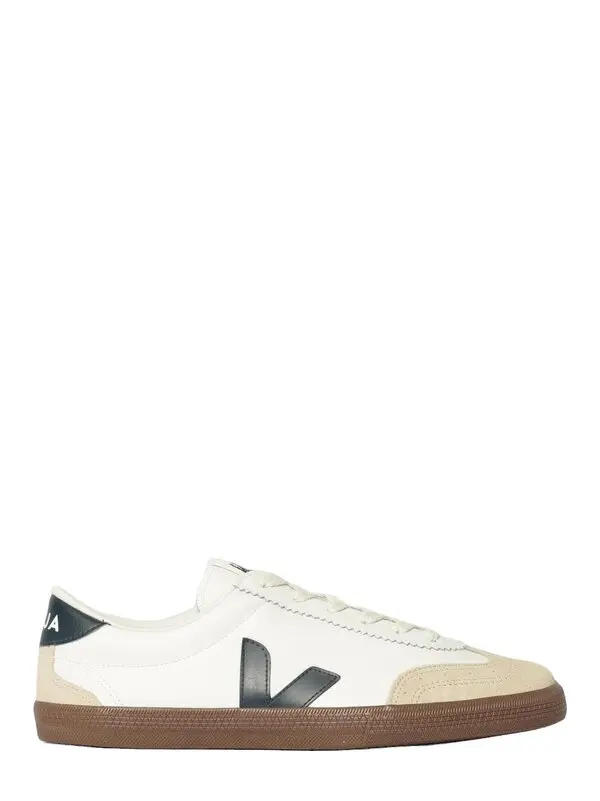 VEJA Volley Low Top Sneakers In O.t. Leather With Contrast Logo - White