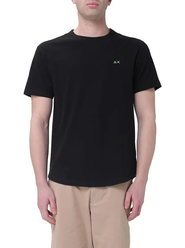 SUN 68 Basic Cotton T-shirt - Black