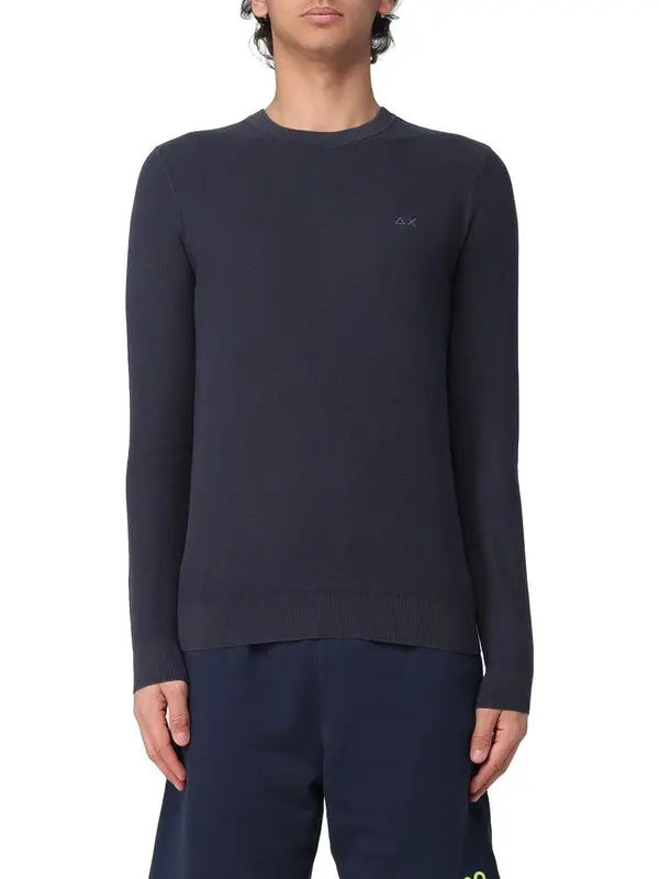 SUN 68 Cotton Crew Neck Pullover - Blue
