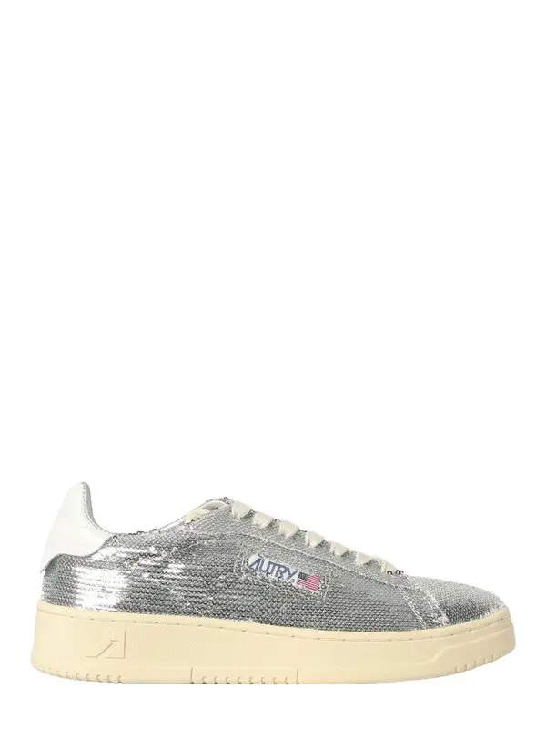 AUTRY Sequin Lace-up Trainers - Charcoal