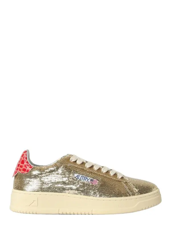AUTRY Sequin Lace-up Trainers - Grey