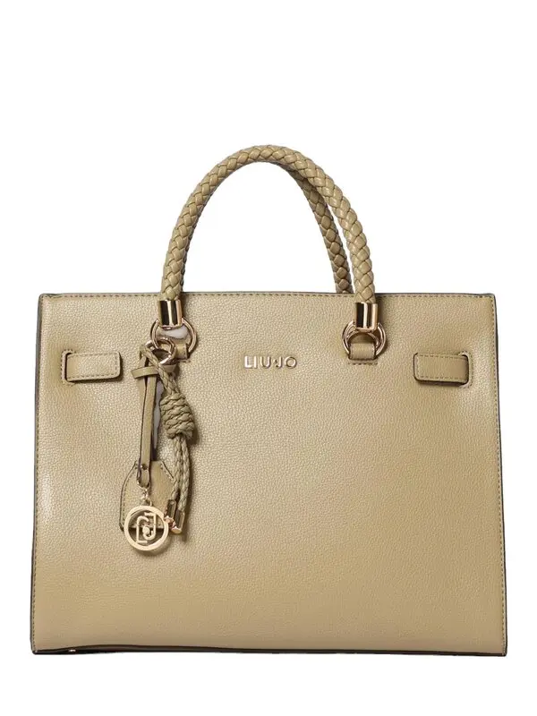 Liu Jo Top Handle Bag With Braided Handles And Gold Tone Hardware - Mud