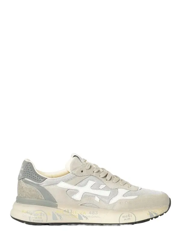 Premiata Mick Lace-up Suede And Mesh Sneakers - Grey