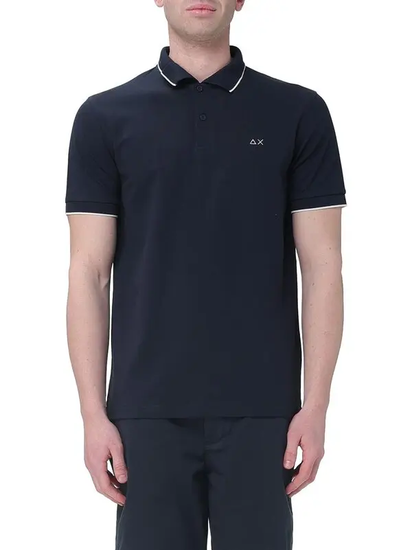 SUN 68 Cotton Polo Shirt - Navy