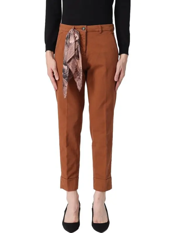 MASON'S Tailored Trousers With Scarf Detail - Brown
