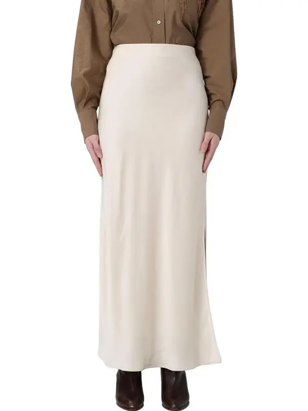 Brunello Cucinelli Long Satin Skirt - Butter