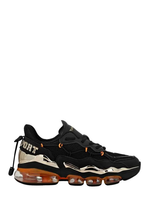 PLEIN SPORT Mesh And Leather Low Top Sneakers - Black 1