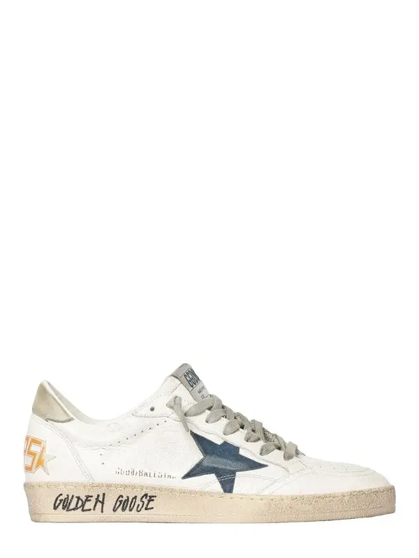 GOLDEN GOOSE Ball Star Leather Low-top Sneakers With Distressed Effect - White