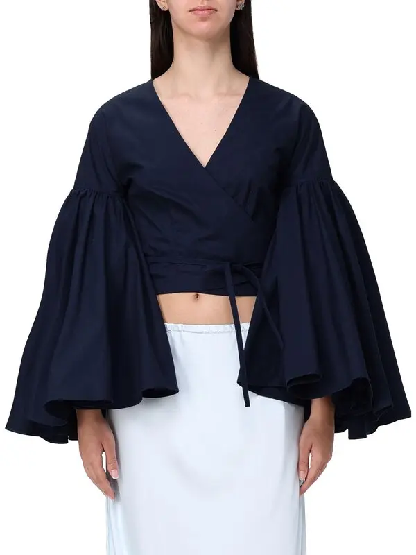 Jacquemus Paysan Wrap Top In Cotton - Blue