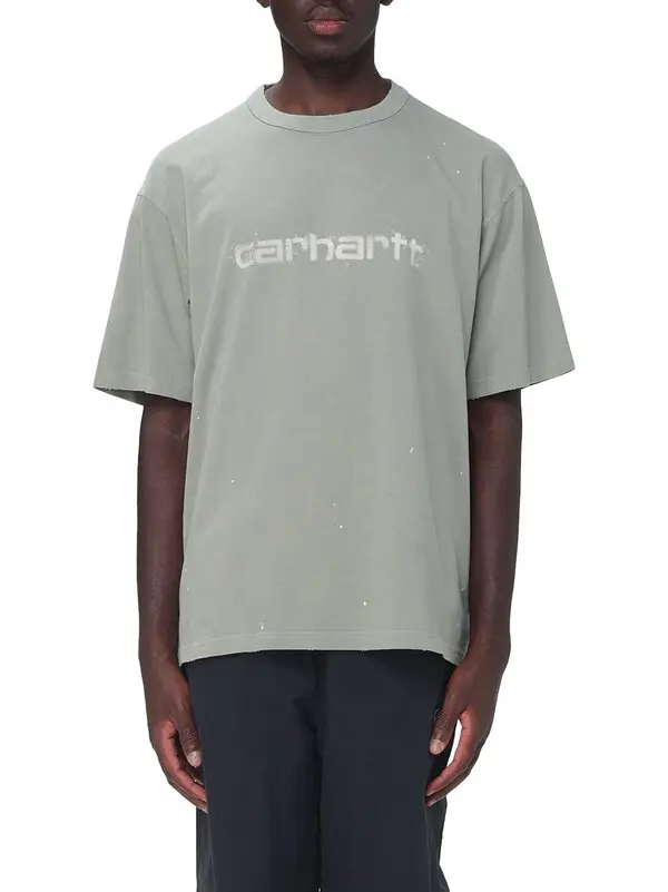 Carhartt Work In Progress Printed Logo Organic Cotton Crewneck T-shirt - Green