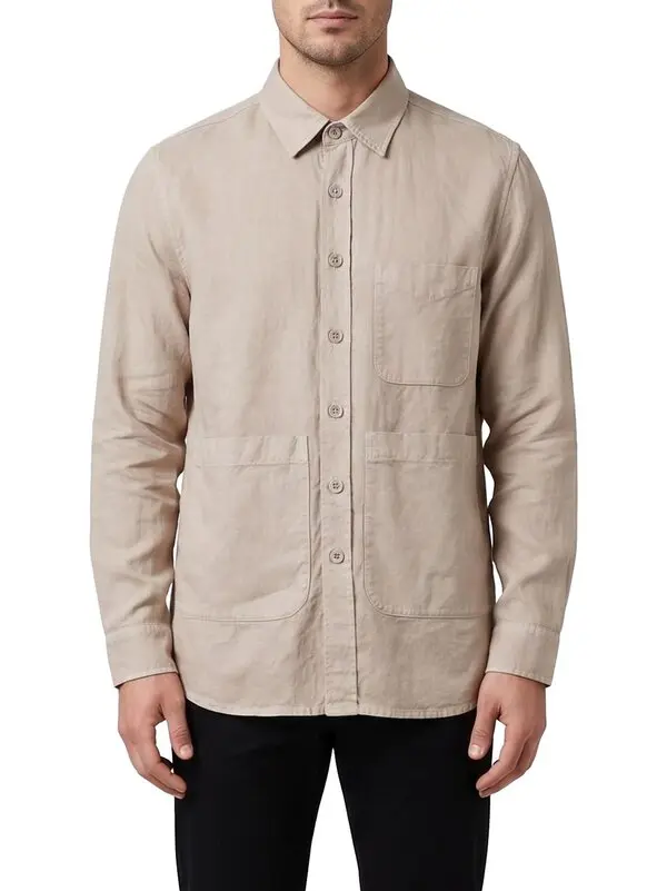 Aspesi Cotton And Linen Blend Shirt - Beige
