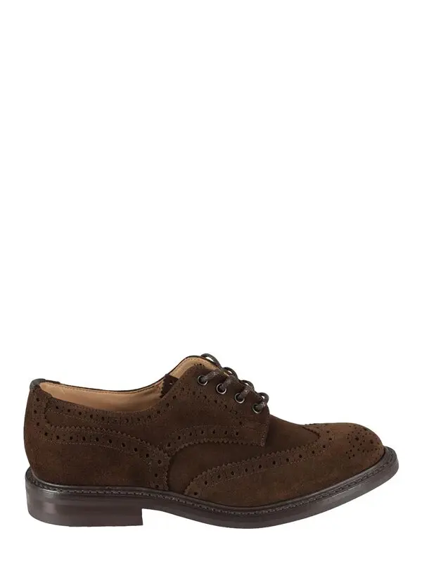 TRICKER'S Suede Brogue Derby Shoes - Brown