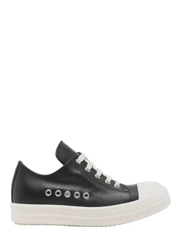 Rick Owens Leather Low Top Sneakers - Black