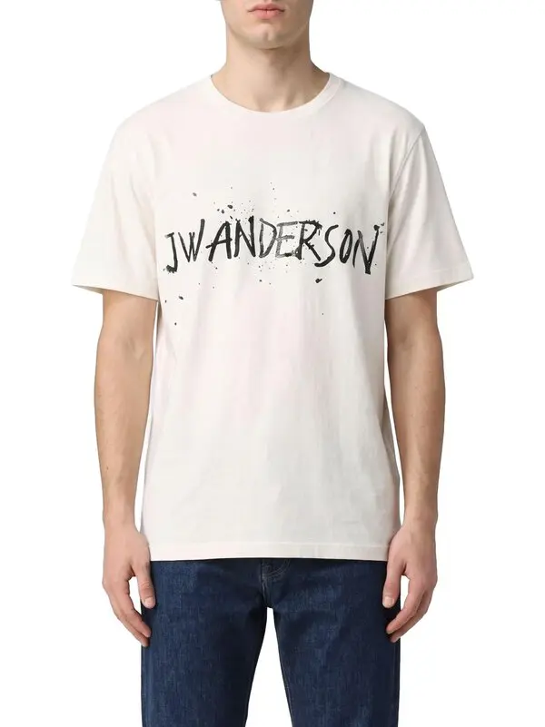 JW Anderson Cotton Crew Neck T-shirt With Logo - Beige