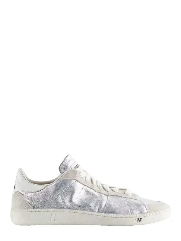 Patrizia Pepe 93 Laminated Leather Sneakers - Silver