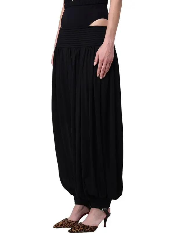 Alaïa Wool Blend Wide-leg Trousers - Black