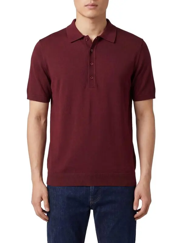 PAOLO PECORA Cotton And Silk Knit Polo Shirt - Red