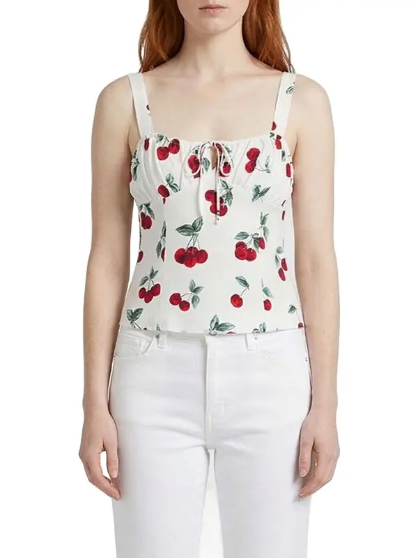 TWINSET Cotton Top With Fruit Print - Multicolor