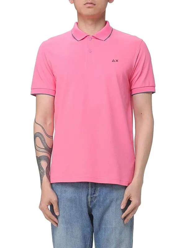 SUN 68 Cotton Polo Shirt - Fuchsia