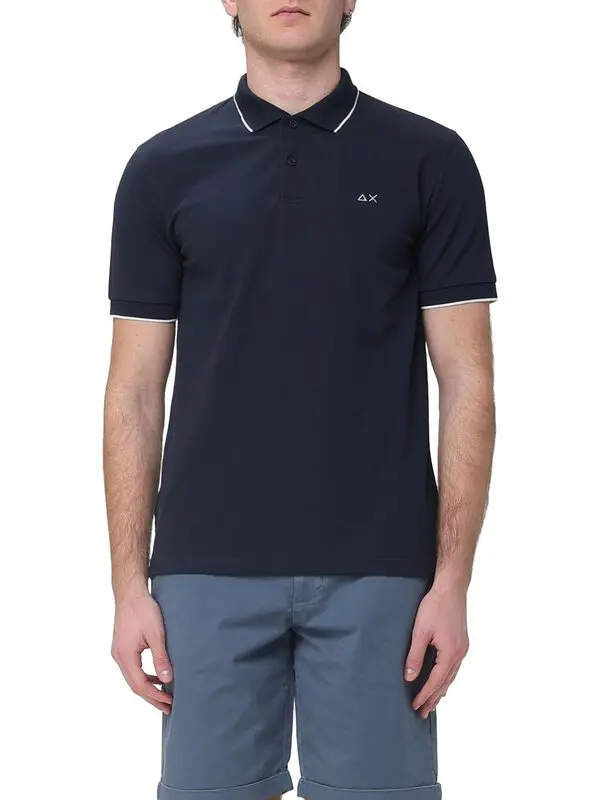 SUN 68 Cotton Polo Shirt - Navy